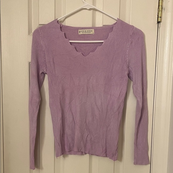 Jon & Anna | Tops | Jon Anna Lavender Ribbed Long Sleeve Top | Poshmark